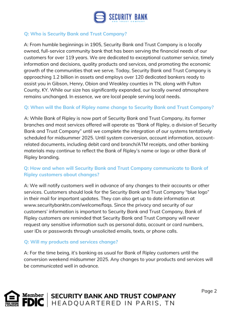Welcome - Security Bank